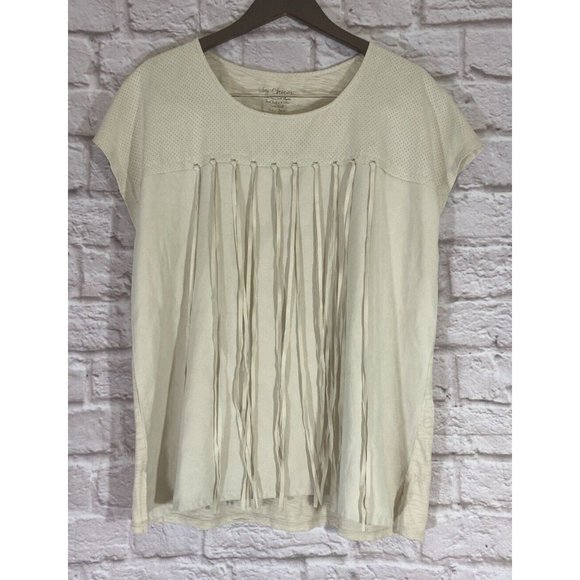 Chico's | Tops | By Chicos Suede Modal Shirt 3 Xl Ivory Dolman Cap ...